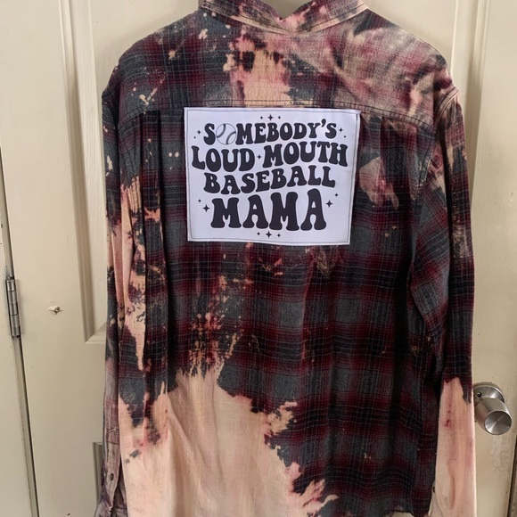 Tops | Vintage Distressedbleached Flannel With A Sublimation Print Sewn ...